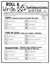 Winter Writing Activity: Roll & Write - Upper Elementary - The ...