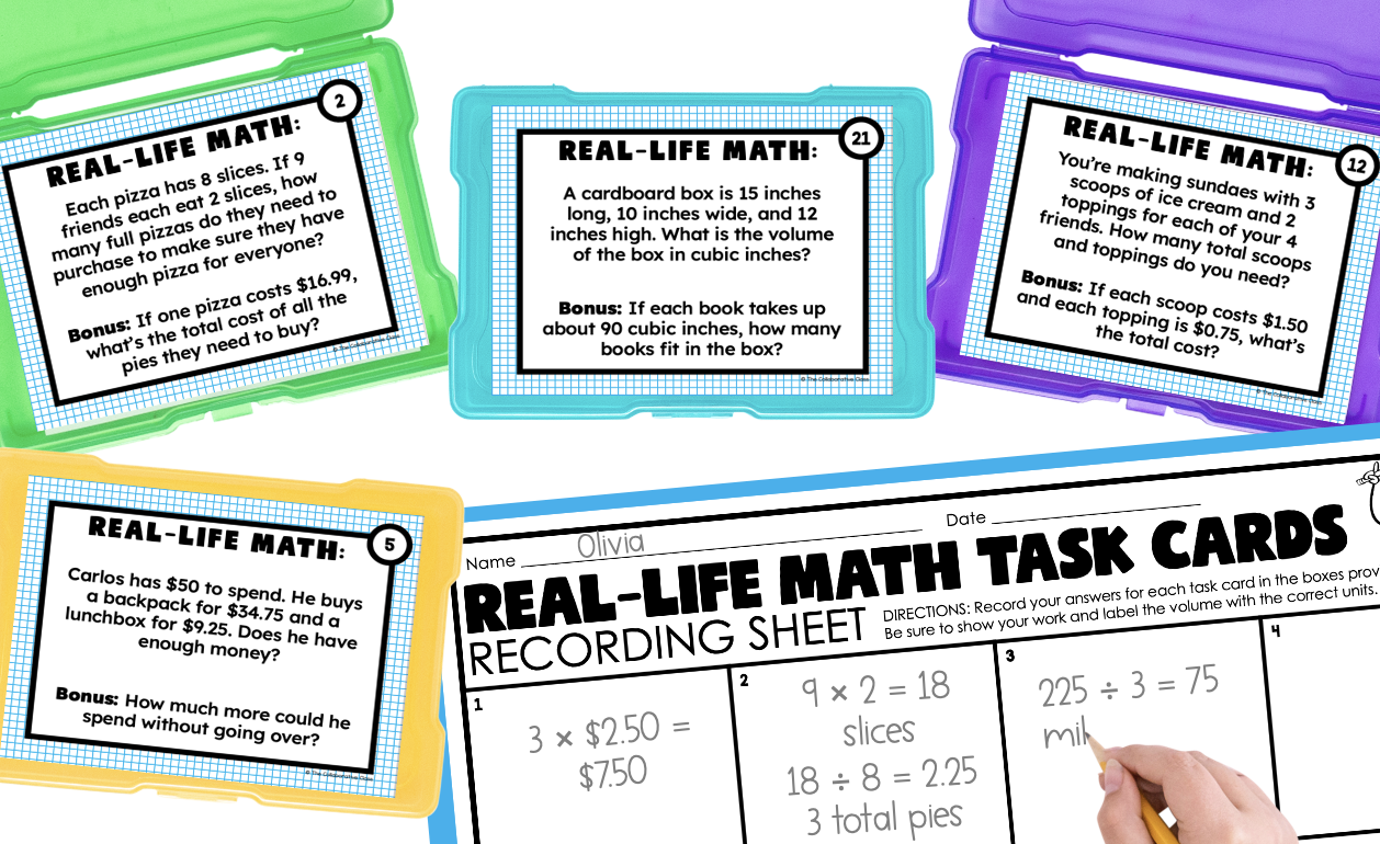 Free Math Task Cards - The Collaborative Class